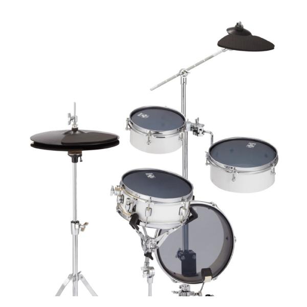 Pearl RTL-SLP Rhythm Traveler Light 用 Silent PACK消音効果抜群のマッフルヘッド＆ファイバーシンバルをパッケージ。リズムトラベラーライトのヘッドとシンバルをこれに交換することで、自宅の練習用キッ...