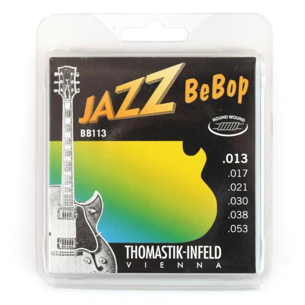 Thomastik-Infeld BB113 BeBop ラウンドワウンド ジャズギター弦おそらく本当の意味でジャズ専用のラウンドワウンド弦と呼ばれるものはこの弦だけではないでしょうか。それはこのBeBopシリーズの秘密をよく観察してみれば...