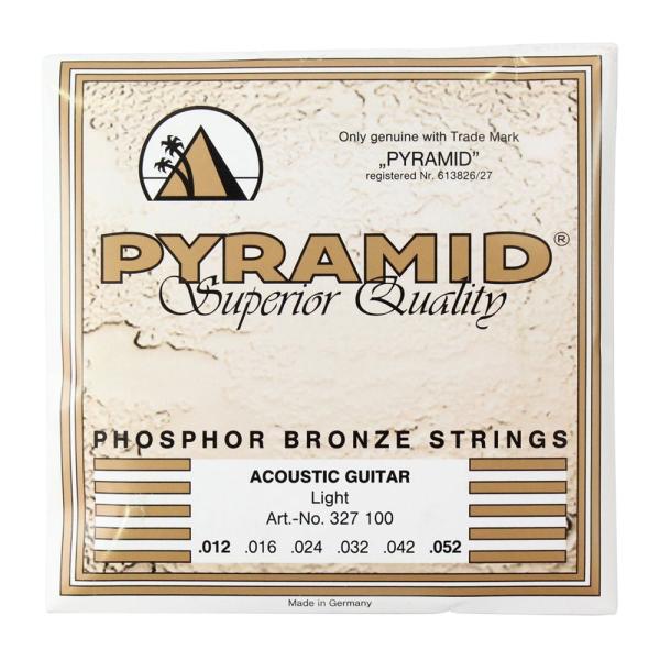 PYRAMID STRINGS AG phosphor Bronze 012-052 アコースティックギター弦"PYRAMID Premium Bronze Acoustic Guitar Strings"プレーン弦にシルバー・プレーテッド...