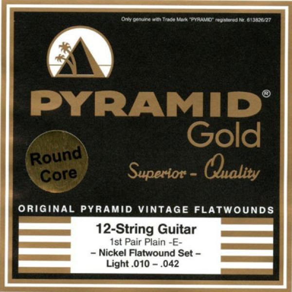 PYRAMID STRINGS EG-Gold 12-strings 010-042 chrome-nickel flatwounds on round core フラットワウンド 12弦用エレキギター弦