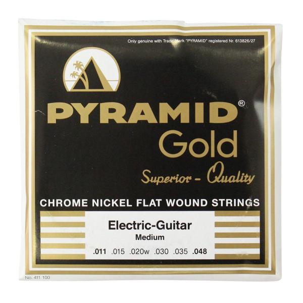 PYRAMID STRINGS EG-Gold 011-048 chrome-nickel flatwounds on round core フラットワウンド エレキギター弦"PYRAMID Gold Electric Guitar Chr...