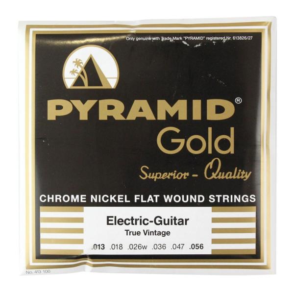 PYRAMID STRINGS EG Gold 013-056 chrome nickel flatwounds on round core フラットワウンド エレキギター弦"PYRAMID Gold Electric Guitar Chr...