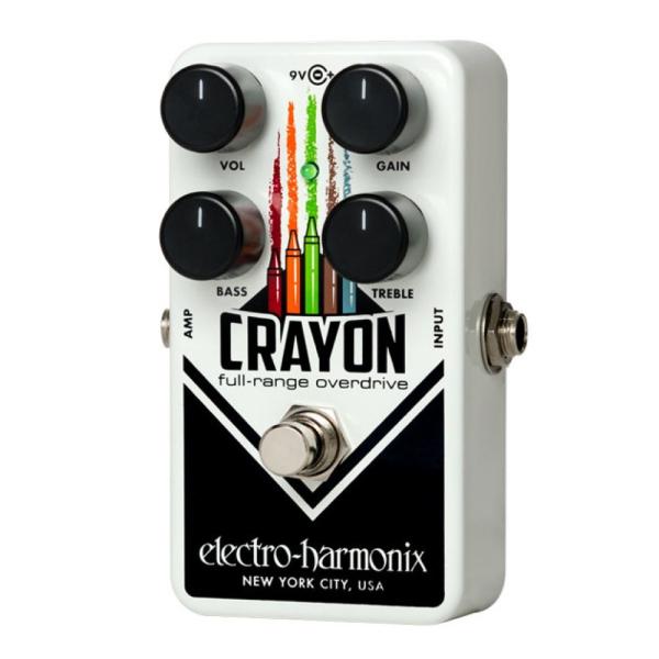 Crayonは独立したベースとトレブルのコントロールを搭載した、周波数レンジの広い多彩なオーバードライブです。ミッド帯域に特徴のある 数多のオーバードライブペダルと一線を画した、幅広い音作りを実現しました。粒立ちの荒いクランチサウンド〜ディ...