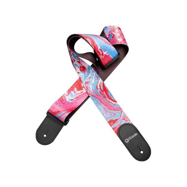 Dimarzio DD3144 Universe Print with Leather Ends Blue Cherry Universe ギターストラップSteve Vai Standard Strapsスティーヴ・ヴァイは、20年以上に...