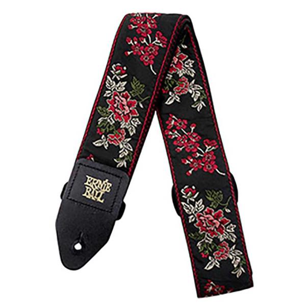 アーニーボール ギターストラップ ＃4142 Jaguard Strap Red Rose ジャガード レッドローズ バラ 薔薇 ERNIE BALL ギター用ストラップ。赤いバラをモティーフにしたジャカード・ストラップが登場!アーニーボー...