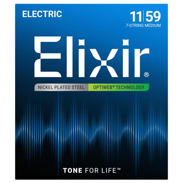 ELIXIR 19106 Optiweb 7-String Medium 11-59 7弦 エレキギター弦エレキ弦 OPTIWEBコーティングは、エリクサーストリングスの高音質・長寿命を保ちながら、ノンコーティング弦のようなクリスピーサウン...
