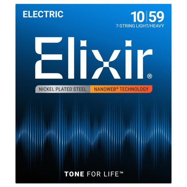 ELIXIR 12074 NANOWEB 7-String Light/Heavy 10-59 7弦 エレキギター弦エレキ弦 NANOWEBコーティングは、従来のエレキ弦と変わらない存在感、迫力、細やかな表現を提供しながら、従来のエレキ弦と...