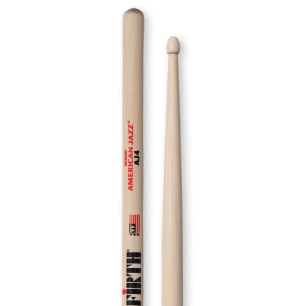 VIC FIRTH VIC-AJ4 ドラムスティックAMERICAN JAZZアメリカン・ジャズ・シリーズ小さめのティアドロップ(涙)型チップの採用と、ネック部から長めのテーパー形状とすることで、心地よいリバウンド感が得られ、ダークなシンバ...