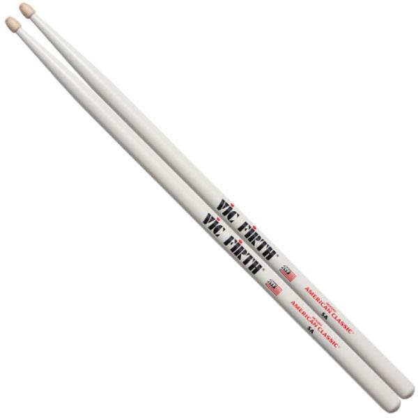 VIC FIRTH VIC-5AW ドラムスティックAMERICAN CLASSIC ( Hickory )アメリカン・クラシック(ヒッコリー)シリーズWhite Finishサイズ：14.4×407mm材質：ヒッコリー
