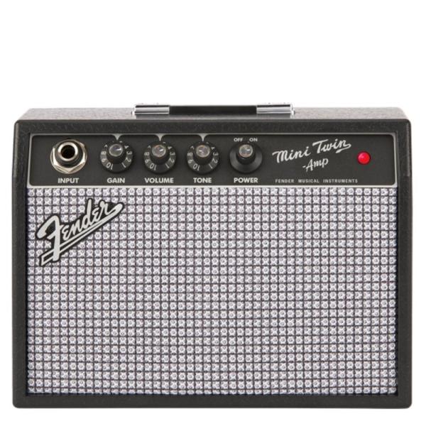 フェンダー Fender MINI '65 TWIN-AMP 電池駆動 ミニアンプ 小型ギターアンプ エレキギター アンプ ミニチュアノブを装備したブラックコントロールプレートから、シルバーグリルクロスまで、Fender Mini ’65 ...