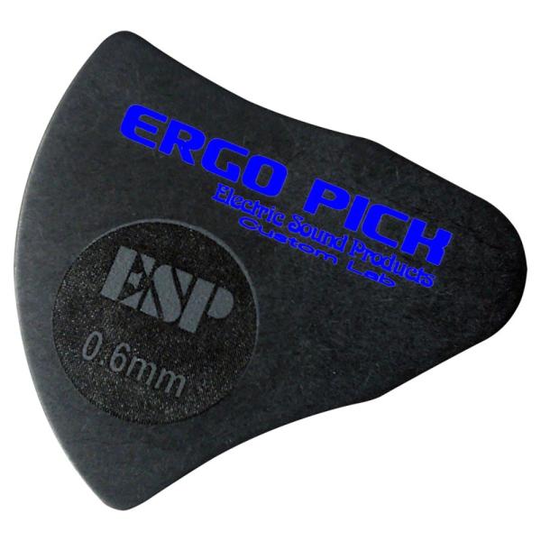 ギターピック 1枚 イーエスピー 0.6mm ERGO PICK 06 ESP。ERGO PICKは人間工学に基づいて設計された新発想のピックです。指の付け根に包み込むように持つ事で、ピックの回転やズレ、落下を防止し長時間の演奏でも疲れませ...