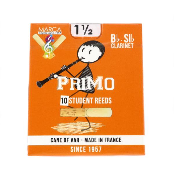 MARCA PRIMO B♭クラリネット リード [1.1/2] 10枚入り  ※商品の性質上、商品の返品・交換はお受け出来ません。  高い品質のケーン材を用いつつも、よりビギナーに向けたリードを、というユーザーからの声に応えて開発されたモ...
