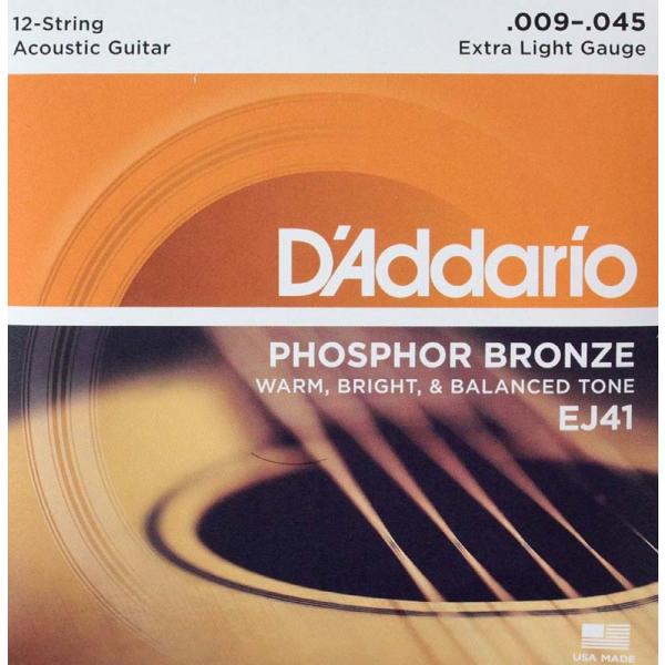 D'Addario（ダダリオ） EJ41/Extra Light 12-string 12弦用アコースティックギター弦 です。1974年に世界初のフォスファーブロンズ弦を発売したダダリオ。 以来その素晴らしい音色とロングライフでプロ/アマ、...