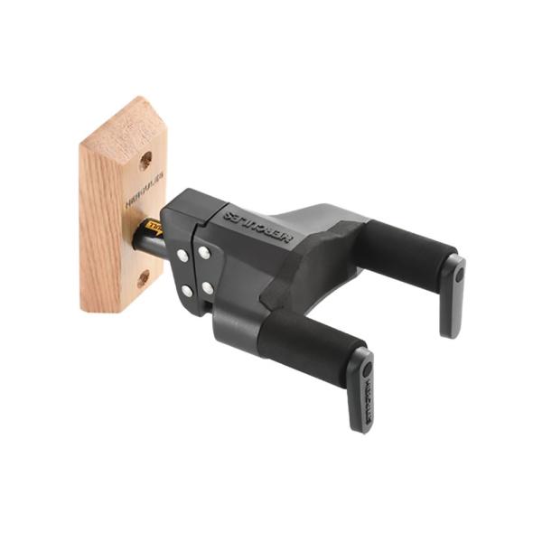 ギターハンガー HERCULES ハーキュレス GSP38WB PLUS ギタースタンド 壁掛け。ソリッドボディーのギターやベースに適したショートネックのハンガー。木製ベース(壁面へネジ止め)長さ：165mmマウント部：43 x 100mm...