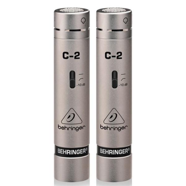 BEHRINGER C-2 コンデンサーマイクスティックタイプのコンデンサーマイクロホン。ペアマッチングされた2本のマイクロホンで高品位なステレオ収音が可能