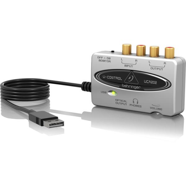 BEHRINGER UCA202 U-CONTROL オーディオインターフェース2入力2出力、デジタル出力を備えたUSBオーディオインターフェース(シルバーモデル)【特長】・2系統のRCAアナログ入力、2系統のRCAアナログ出力、1系統(ス...