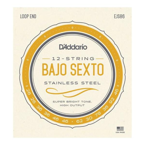 D'Addario EJS86 Bajo Sexto Stainless Steel set strings バホセクスト弦 12弦セット■D'Addario Stainless Steel Bajo Quinto ＆ Bajo Sexto...