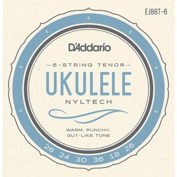 ダダリオ ウクレレ弦 テナー 6弦 D'Addario EJ88T-6 Nyltech Ukulele strings 6-String Tenor 6弦テナーウクレレ用弦 セット弦  D'Addario EJ88T-6 Nyltech U...