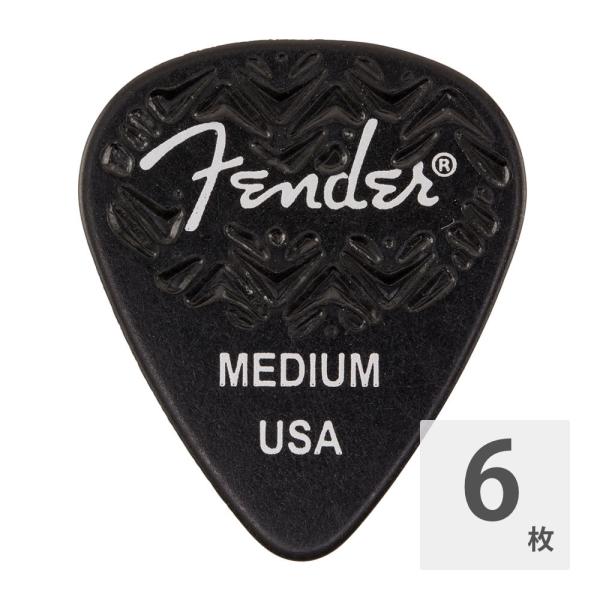 フェンダー ギターピック 6枚 セット ミディアム 351 Shape Wavelength Celluloid Picks Black Fender。伝説の351ピックに実用的な曲線を施したWavelength Celluloid Pic...