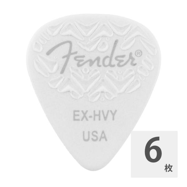 フェンダー ギターピック 6枚 セット エクストラヘビー 351 Shape Wavelength Celluloid Picks White Fender。伝説の351ピックに実用的な曲線を施したWavelength Celluloid ...