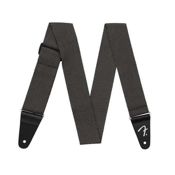 フェンダーを象徴するツイード素材のストラップに、ブラックレザーエンドを採用したモダンバージョンが追加。