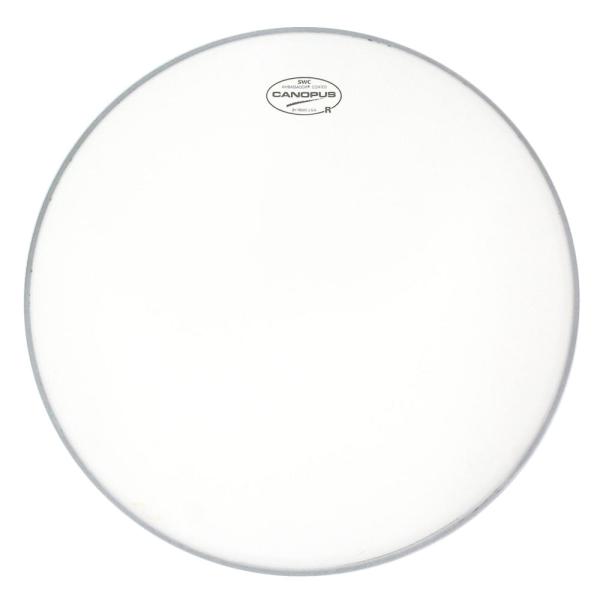 CANOPUS CB14R COATED REGULAR SWC 14インチ用 ドラムヘッドSmooth White Filmを使用。柔らかい打感と倍音が特徴で、ミッド、ローのチューニング時は弾力のあるフィルムの特性が良く出て、気持ち良いサ...