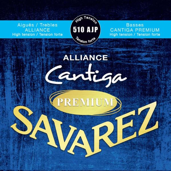 SAVAREZ 510 AJP HIGH TENSION ALLIANCE / Cantiga PREMIUM クラシックギター弦「アリアンス」高音弦、「カンティーガ・プレミアム」低音弦のセット。ハイテンションアリアンス（高音弦）ピッチの正...