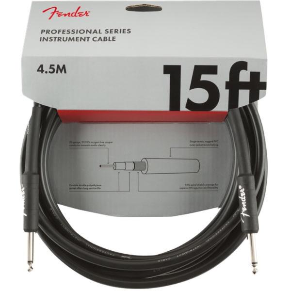 フェンダー Fender Professional Series Instrument Cable SS 15' Black ギターケーブル ギターシールド Professional Series楽器用ケーブルは、太めのワイヤーゲージと高品...