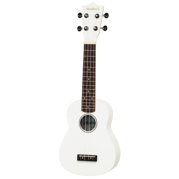 ウクレレ 初心者 Maika’i MKU-1 WH ホワイト ソプラノウクレレ ソフトケース付  ソフトケース付チューニングがしやすく、安定性の高いギアペグを採用したソプラノウクレレです。ソフトケース付属。Body：FalcataNeck：...