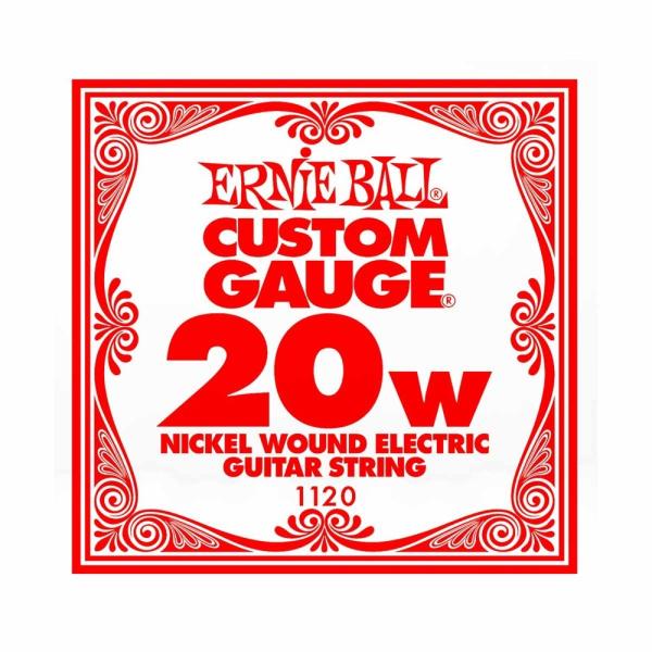 アーニーボール アコギ弦 / エレキギター弦 バラ 1本 ゲージ：020 1120 NICKEL WOUND ギター 弦 バラ売り ERNIE BALL。スズ・メッキ・ヘックス・スティール・コア(六角形をした芯線)にニッケル・メッキ・スティ...