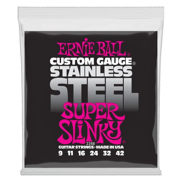 ERNIE BALL 2248 Super Slinky Stainless Steel Wound 9-42 Gauge エレキギター弦ワウンド弦に、錆びに強く耐久性に優れたステンレス・スティール・ワイアーを採用したモデルです。アタックに...