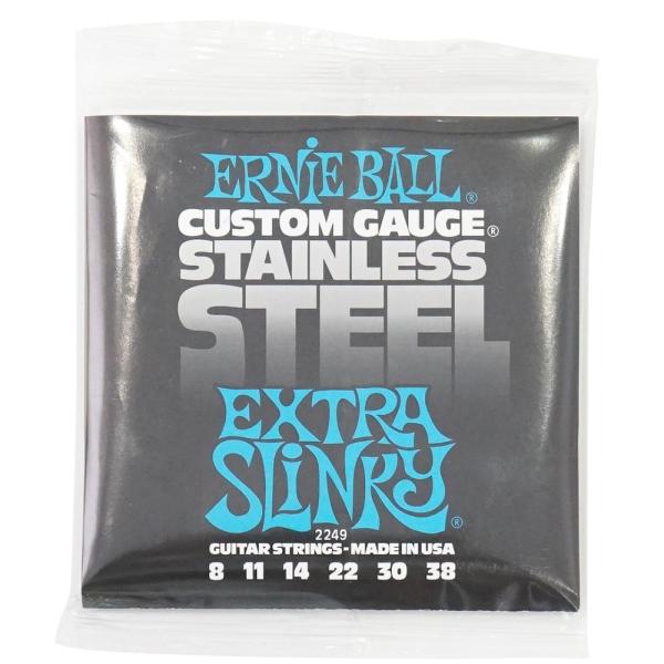 ERNIE BALL 2249 Extra Slinky Stainless Steel Wound 8-38 Gauge エレキギター弦ワウンド弦に、錆びに強く耐久性に優れたステンレス・スティール・ワイアーを採用したモデルです。アタックに...