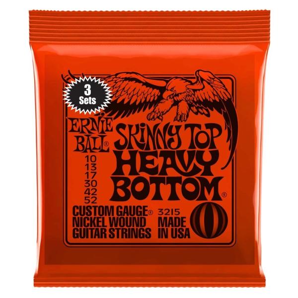 ERNIE BALL 3215 Skinny Top Heavy Bottom Slinky Nickel Wound 3 Pack 10-52 Gauge エレキギター弦太めのワウンド弦に、スタンダードなレギュラー・スリンキーのプレーン弦...