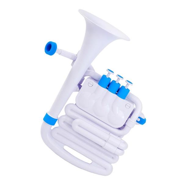 NUVO N610JHWBL jHorn White Blue プラスチックホルンjHornは、初心者からあらゆる年齢のカジュアルプレーヤーに適した革新的な金管楽器です。C チューブ多くの金管楽器は B♭でチューニングされているので、B♭チ...