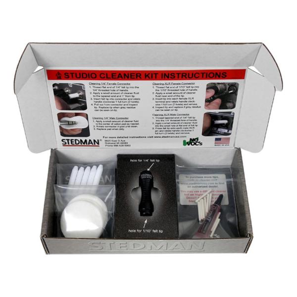 PureConnectは、プラグやジャック用のクリーニング・キットです。プラグ用のコットン・パッド、ジャック用のフェルト・チップ、チップ用ハンドル、クリーニング液がセットになっています。