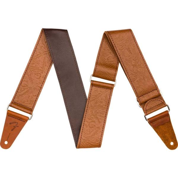 Fender Tooled Leather Guitar Strap 2" Brown ギターストラップウェスタンスウィングやカントリープレイヤーたちに絶大な人気を誇る、クラシックなスタイリングのレザーストラップ。魅力的なフローラルパターン...