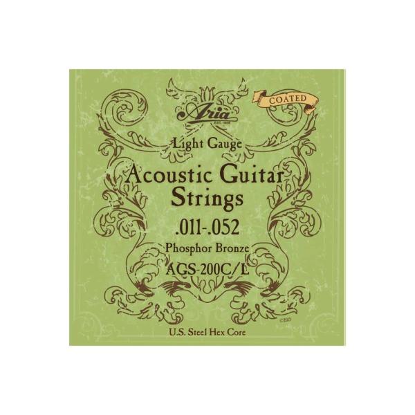 ARIA AGS-200C/L アコースティックギター弦-Coated, Light- Acoustic Guitar芯線には上質な6角芯を採用したコーティングストリングス。極薄いテフロンで弦をコーティングする事により、より錆びにくく、弦の...