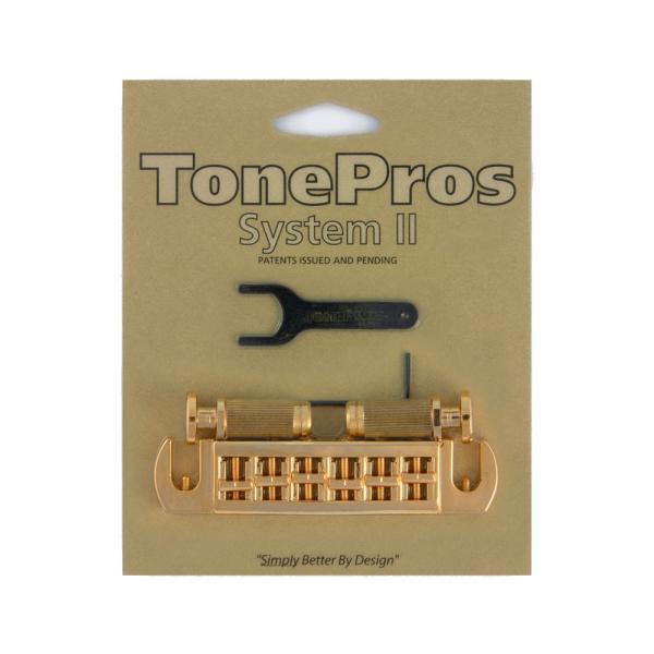 トーンプロズ ギター ブリッジ AVT2P-G Wraparound Bridge ゴールド ギター用ブリッジ TonePros。※サイズ間違いなどがございませんように、サイズを測ってからのご注文をお願い致します。※ギターパーツの取り扱いに...