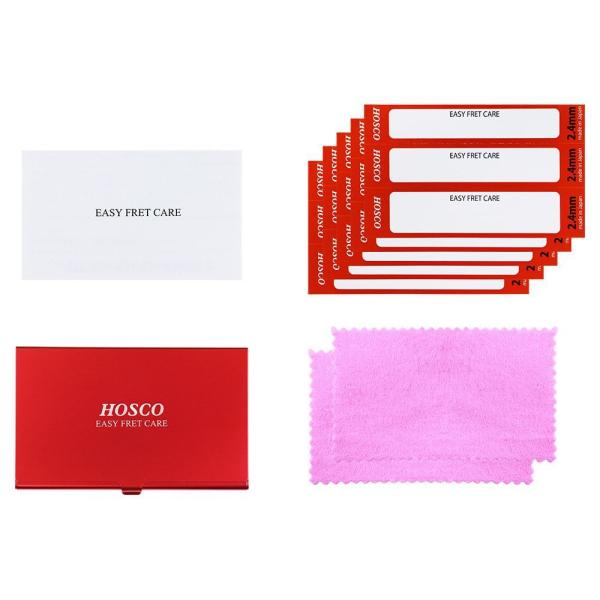 HOSCO H-EFC-S24 ミディアムフレット用 イージーフレットケア 専用アルミケース付きEASY FRET CARE 2.4mmミディアムフレット用専用アルミケースクロス:2枚イージーフレットケアシート:5枚