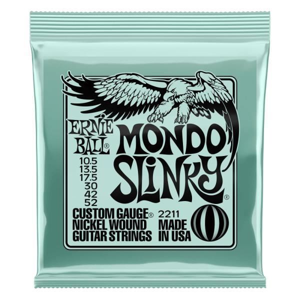 ERNIE BALL 2211 Mondo Slinky Nickel Wound Electric Guitar Strings 105-52 Gauge エレキギター弦モンドスリンキーストリングは、プレーンストリングのテンションにわずか...