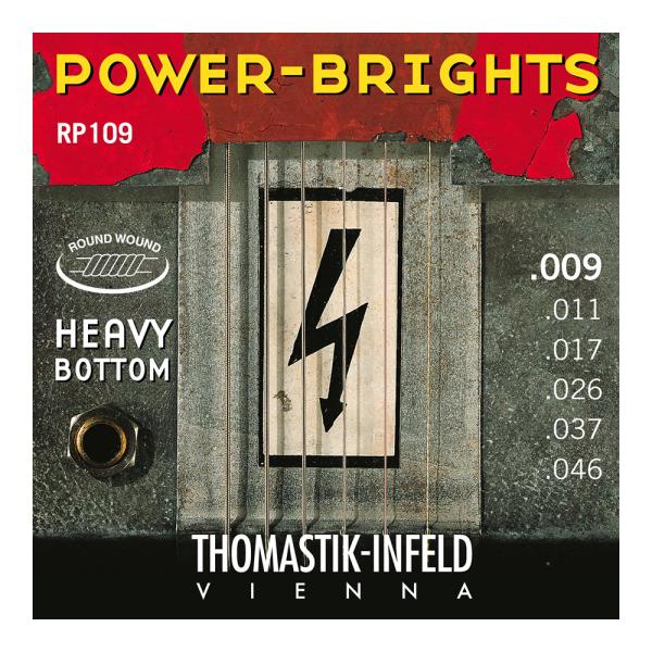 Thomastik-Infeld RP109 Power Bright Series Heavy Bottom 09-46 エレキギター弦パワーブライトのレギュラーボトムと同じ構造と性格で作成してありますが、より低音に向かうに従ってヘビーな...