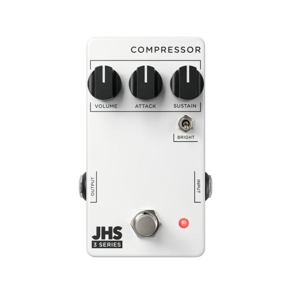 JHS Pedals 3 Series Compressorは、浅めの圧縮による滑らかなトーンから非常にコンプレッション感の強いサウンドまであらゆる設定が可能な、シンプルでパワフルなコンプレッサーです。