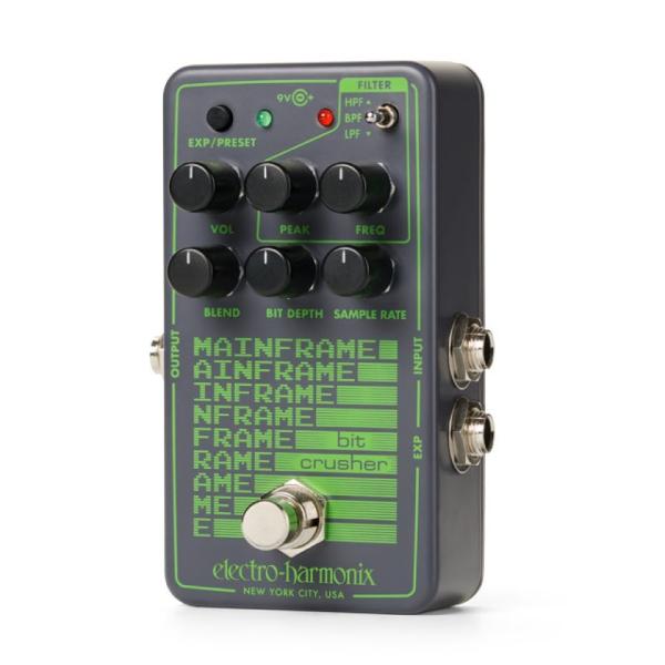ELECTRO-HARMONIX MAINFRAME Bit Crusher ビットクラッシャー エフェクターバズ、ビープ音、ブループといった \“昔ながら\”のゲームやおもちゃ、端末のローファイサウンドは非常にユニークで、現代においても人...