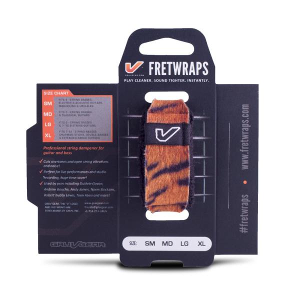 Gruv Gear FW-1PK-TIG-MD FretWraps Wild Tiger Prints 1-Pack ミディアム 5弦ベース/6弦クラシックギター用 フレットラップフレットラップは、スタジオ、セッションプレイヤーやタッピング...