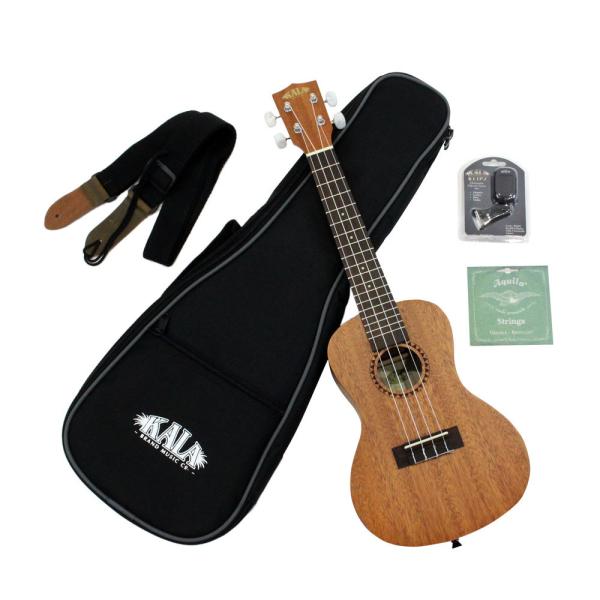 KALA KA15C-BNDL-20_06 コンサートウクレレ バンドルパックKALA定番のマホガニー製ウクレレ、KA-15シリーズにセットが登場しました!ウクレレ本体に加えてギグバッグ、ストラップ、交換弦、チューナーの4点を同梱しています...