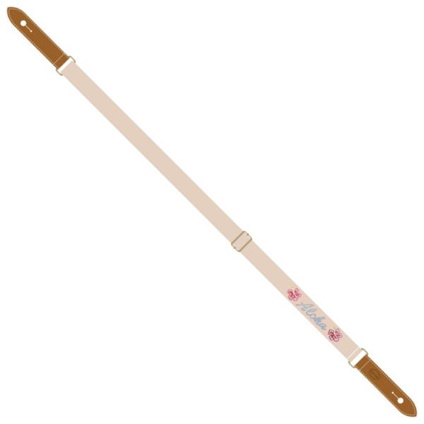 LIVE LINE YUS38T-2 タン/ハイビスカス ウクレレストラップ  Ukulele Straps -Leather End  25mm幅のウクレレストラップシリーズ。ストラップピン仕様になっていますので、ストラップコードを外せば...