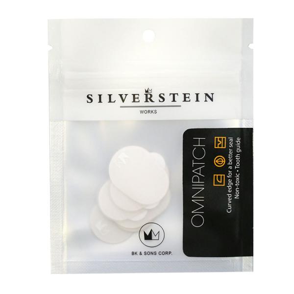 SILVERSTEIN OP01C OMNIPATCH マウスピースパッチ クリア 6枚入り食品用シリコン材を用いて作られており、セッティングしたときに歯を置くための「ティースガイド」があります。厚さは0.8mm(ティースガイド部分は0.5...