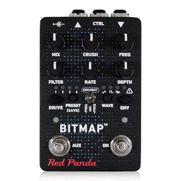 Red Panda Bitmap V2（レッドパンダ ビットマップブイツー）は、ビットを小さく切り刻むビットリダクションとサンプルレートモジュレーションを組み合わせるビットクラッシャーペダルです。暖かく粗い、クラシカルなビットクラッシュアル...