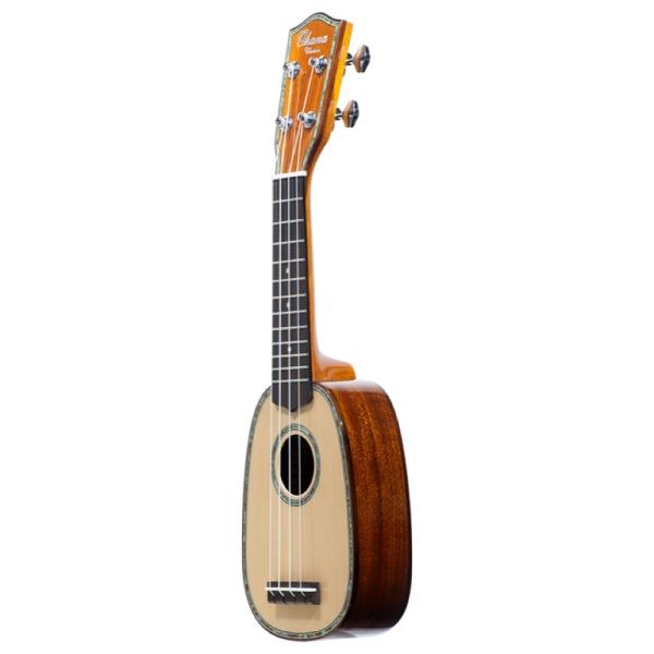 Ohana ukuleles TPK-70G ソプラニーノウクレレ ギグバッグ付きソリッド・スプルース・トップ、ソリッド・マホガニー・サイド＆バックのボディーにアバロン・バインディング装飾を施した、豪華なソプラニーノ・サイズのウクレレです。