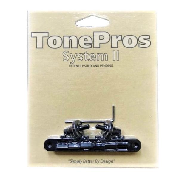 TonePros NVR2-B AVR2 with Standard Nashville Post Tuneomatic ブラック ギター用ブリッジ  ※サイズ間違いなどがございませんように、サイズを測ってからのご注文をお願い致します。 ※...